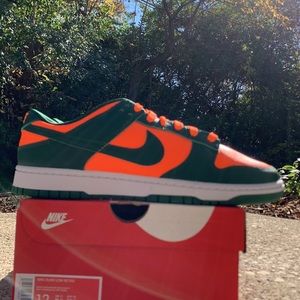 Nike | Shoes | New Nike Dunk Low Miami Hurricanes Size 2 Men Gorge ...